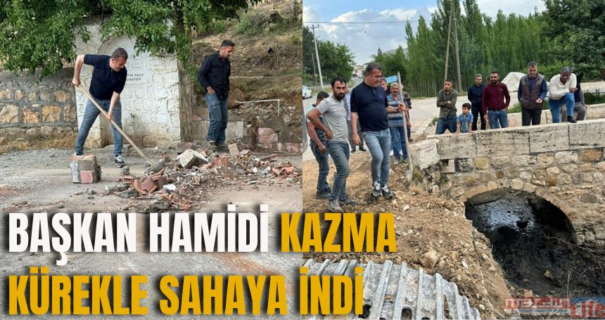 Başkan Hamidi kazma kürekle sahaya indi
