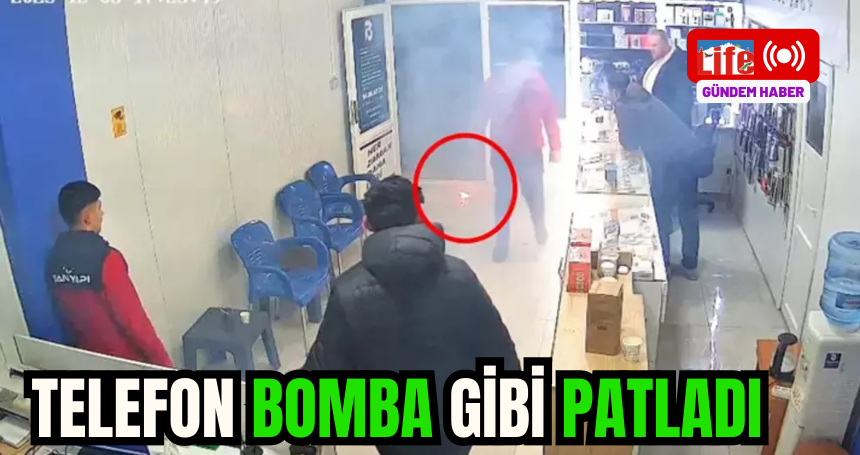 Telefon bomba gibi patladı